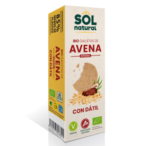 Bio galletas avena integral datil sol natural 170g